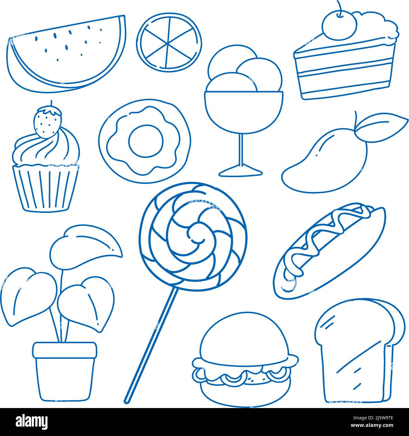 Set of simple children hand drawing objects illustration Stock Vector ...