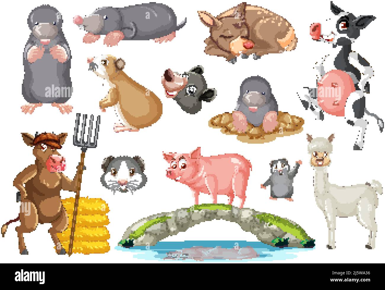 Seamless pattern with cute animals illustration Stock Vector Image ...
