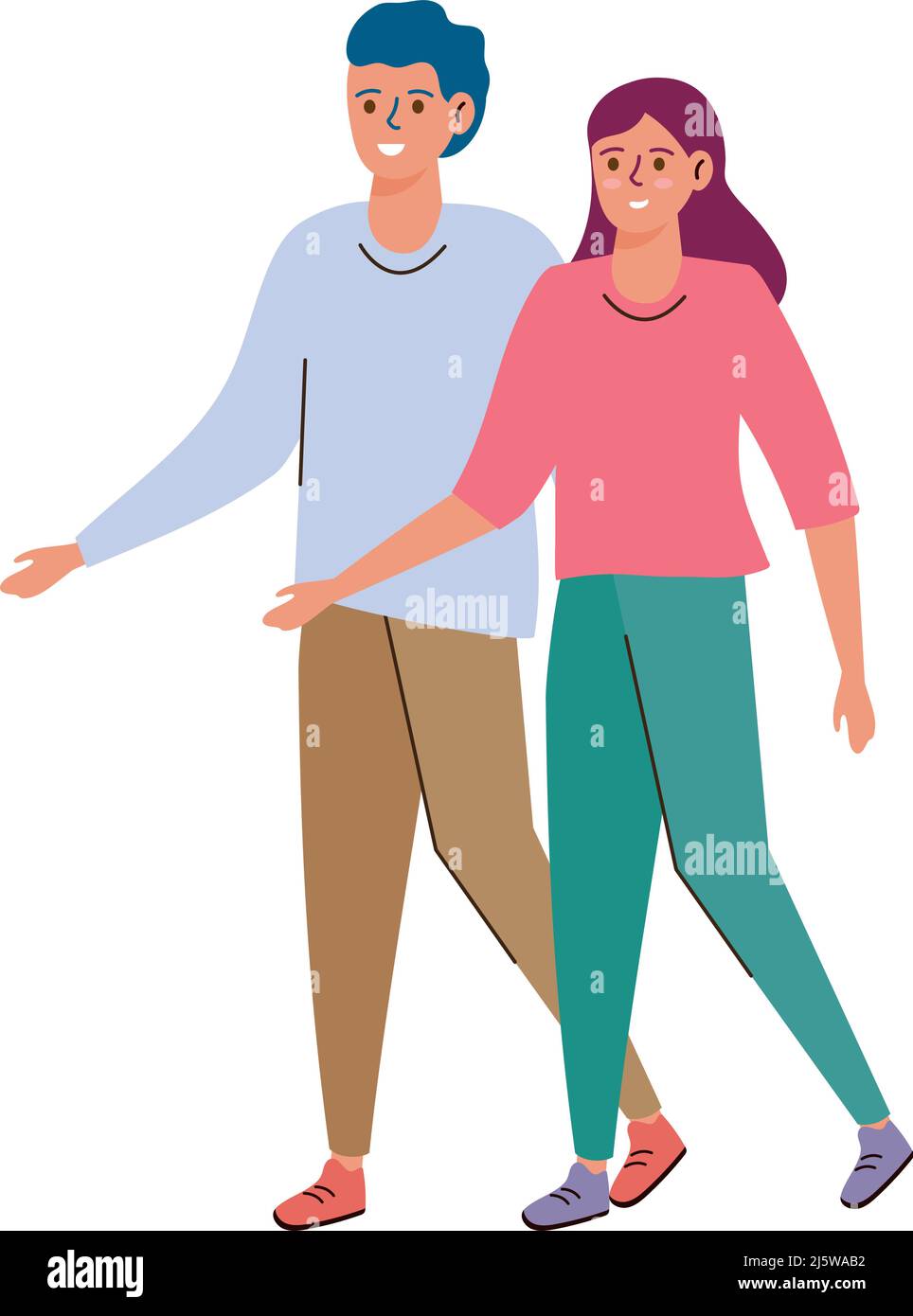 Young lovers walking together Stock Vector Images - Alamy