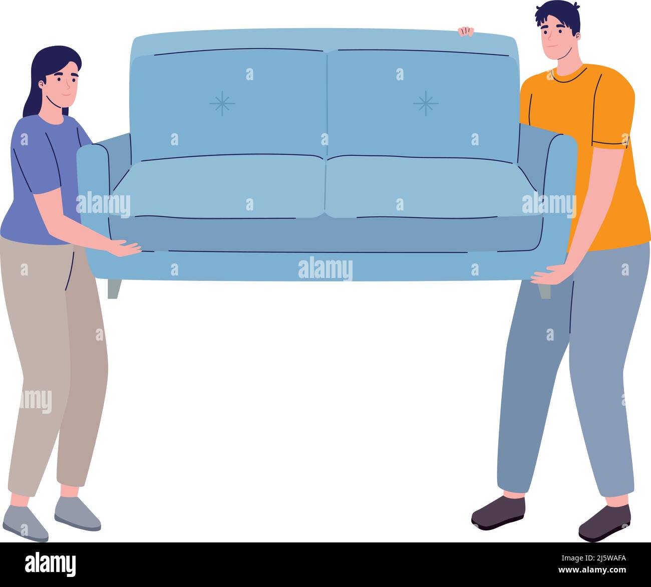 House move couple Stock Vector Images - Alamy