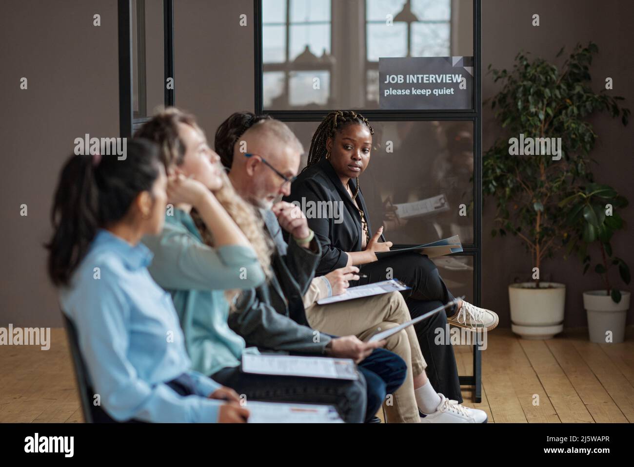 Job interview waiting man woman hi-res stock photography and images - Alamy