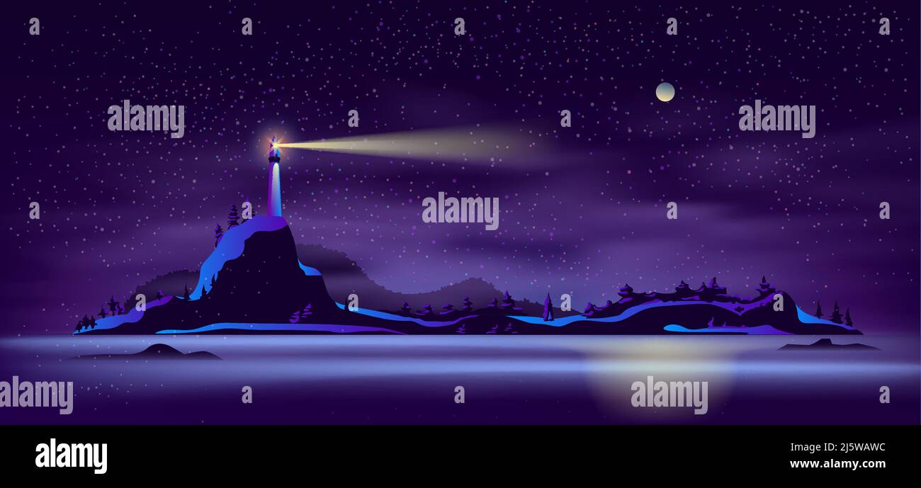 Night land navigation Stock Vector Images - Alamy