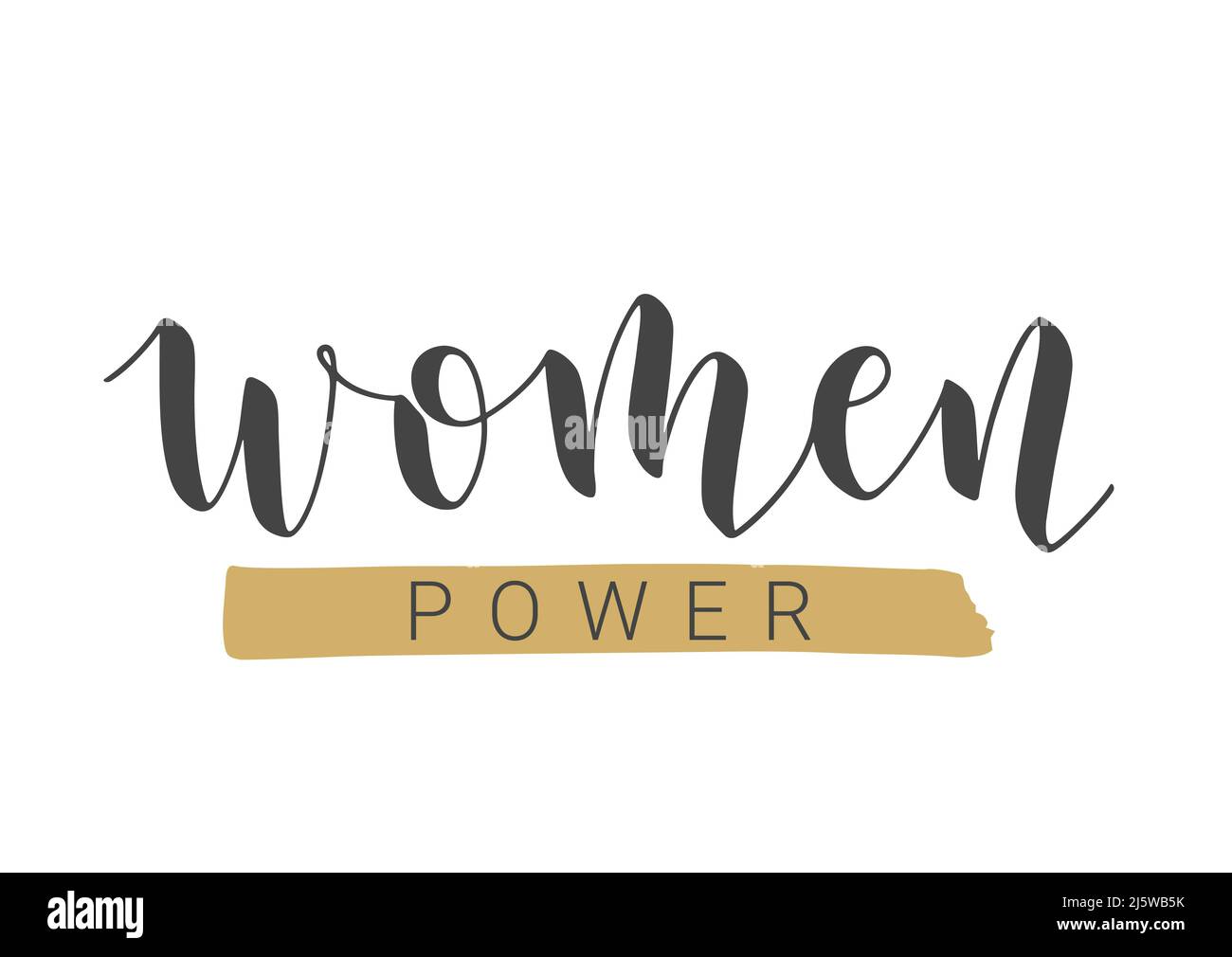 Vector Stock Illustration. Handwritten Lettering of Women Power ...