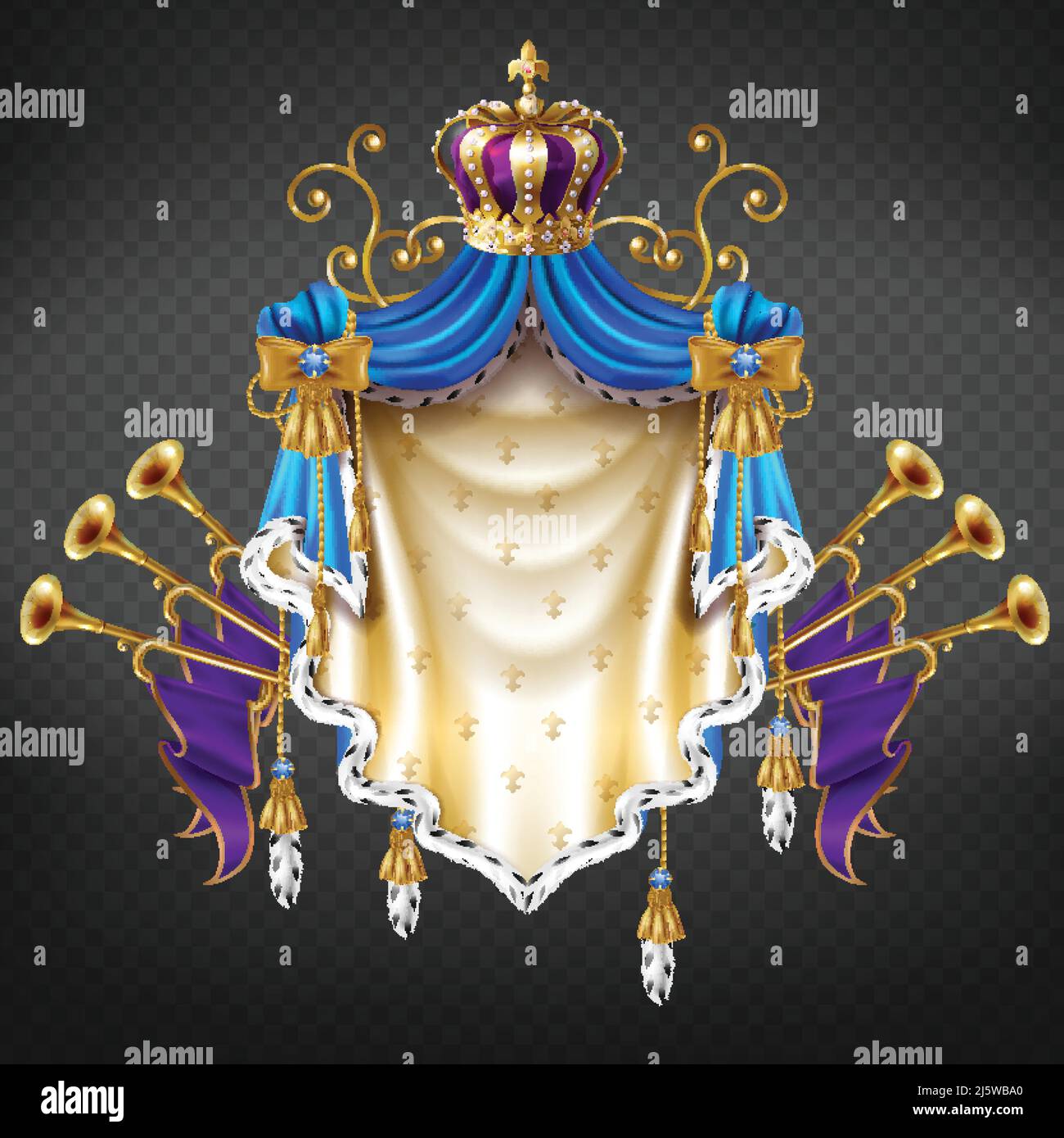 Royal coat of arms 3d realistic vector isolated on transparent ...