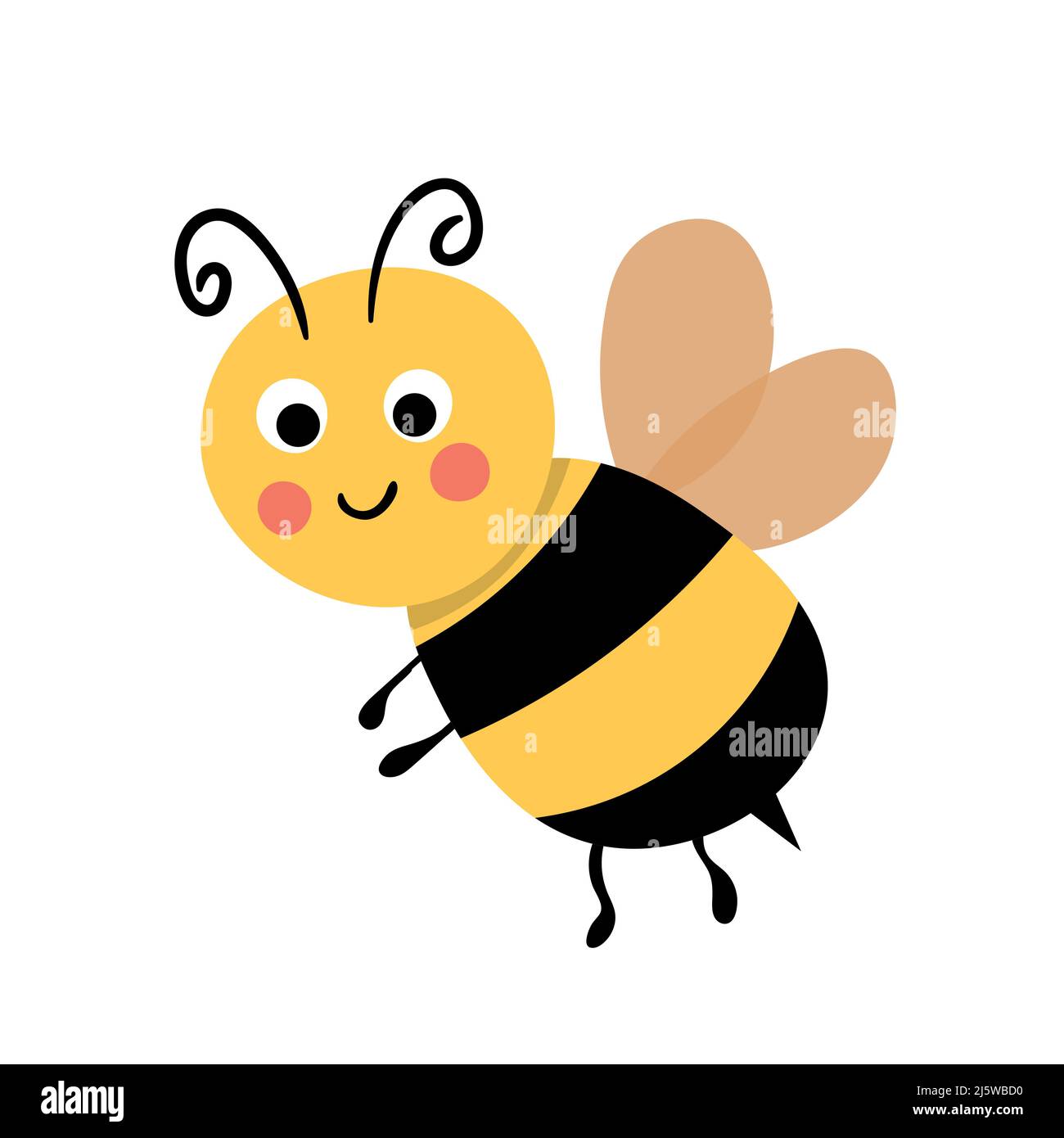 Cartoon bee mascot. A small bees flies. Wasp collection. Vector ...