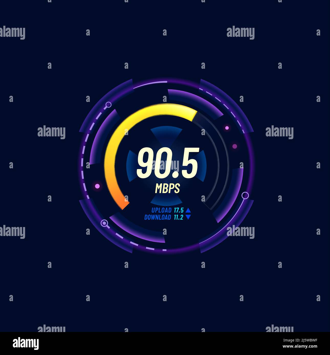 Internet Bandwidth Test Network Speed Meter Or Connection Signal Level Indicator Web Data