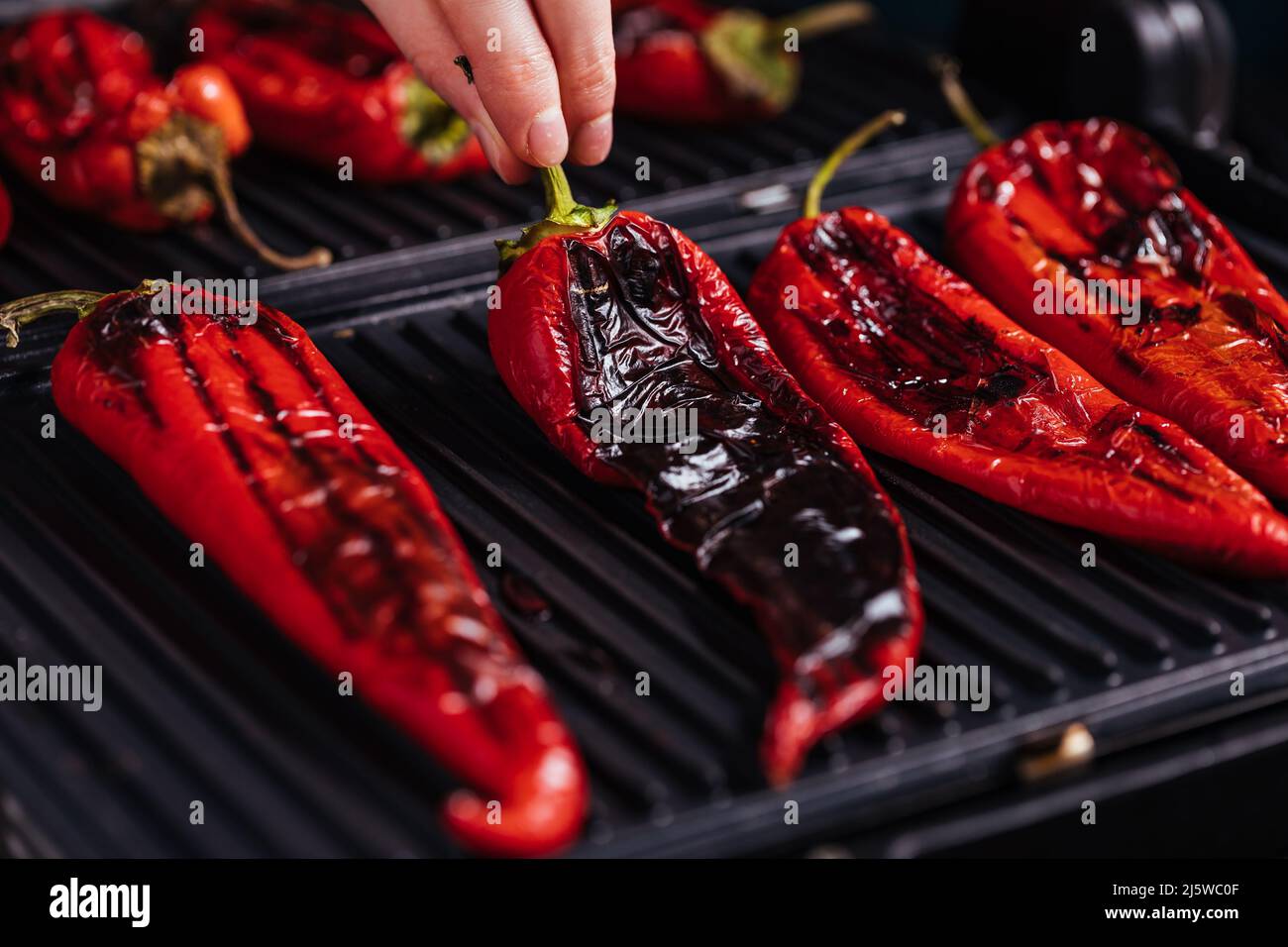 Spread called ajvar made from red peppers and eggplant, recipe making ...