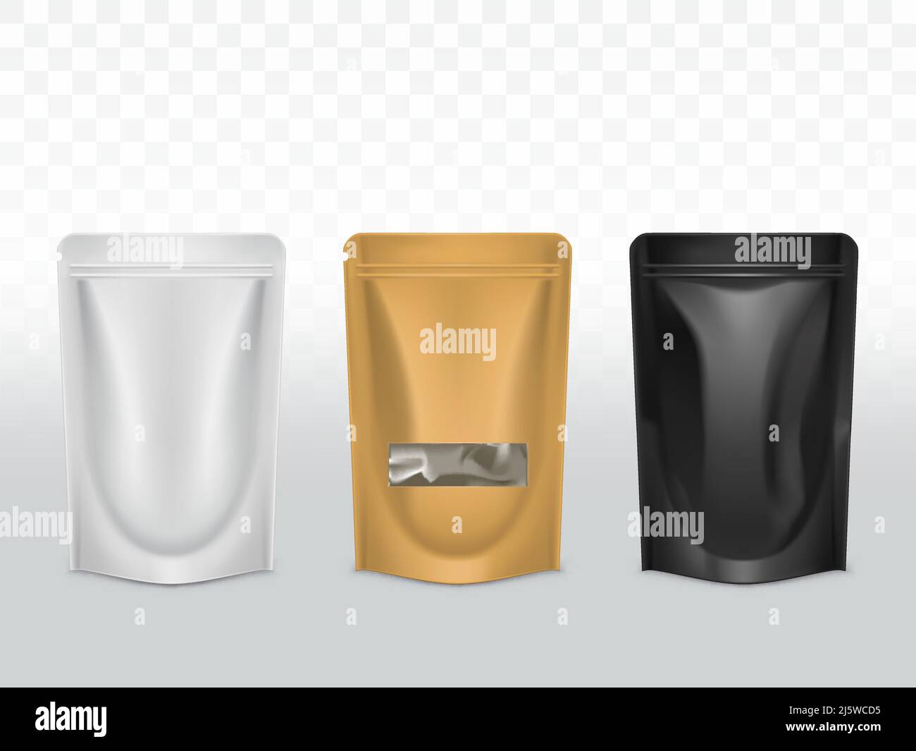 Goods polyethylene packaging types 3d realistic vector isolated on ...