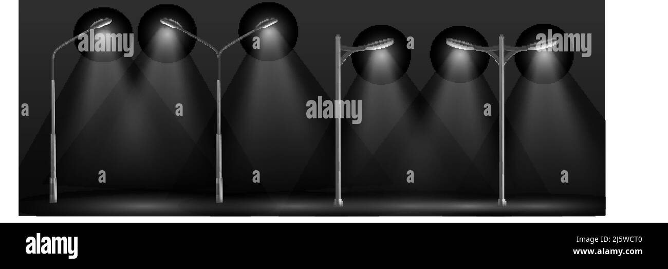Row of street lights Stock Vector Images - Alamy