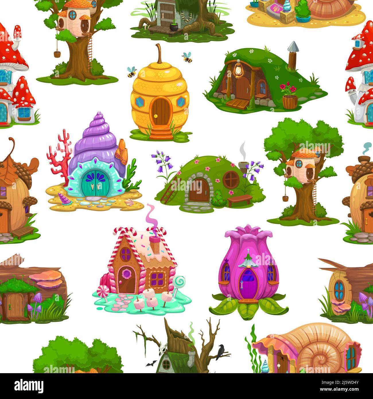 Fantasy homes by the sea Stock Vector Images - Alamy
