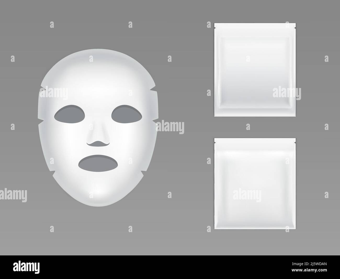 Stretch sheet face mask in blank white sealed plastic pouch 3d ...