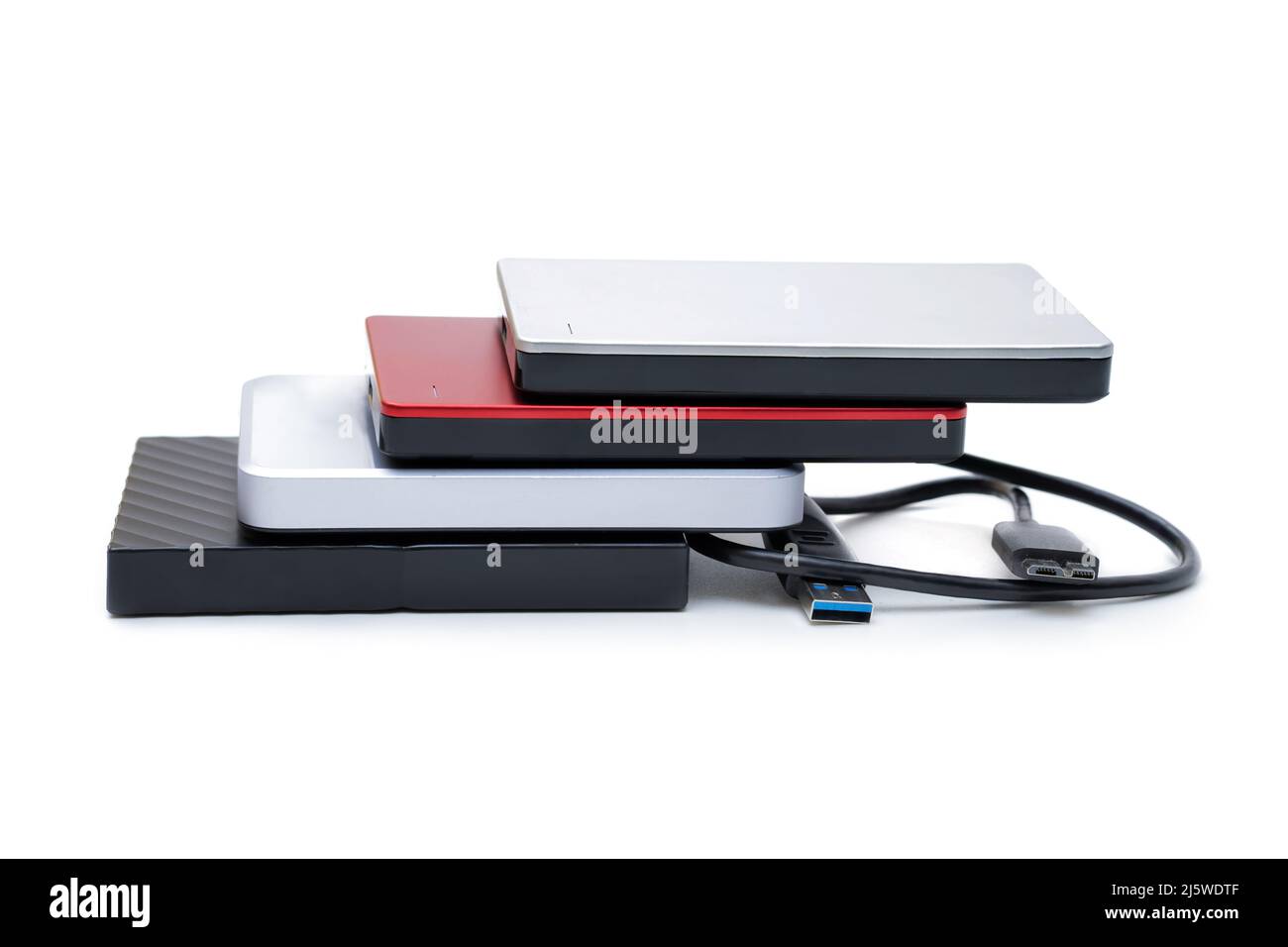 Selection of various compact 2.5 inch hard disk drives with a ...