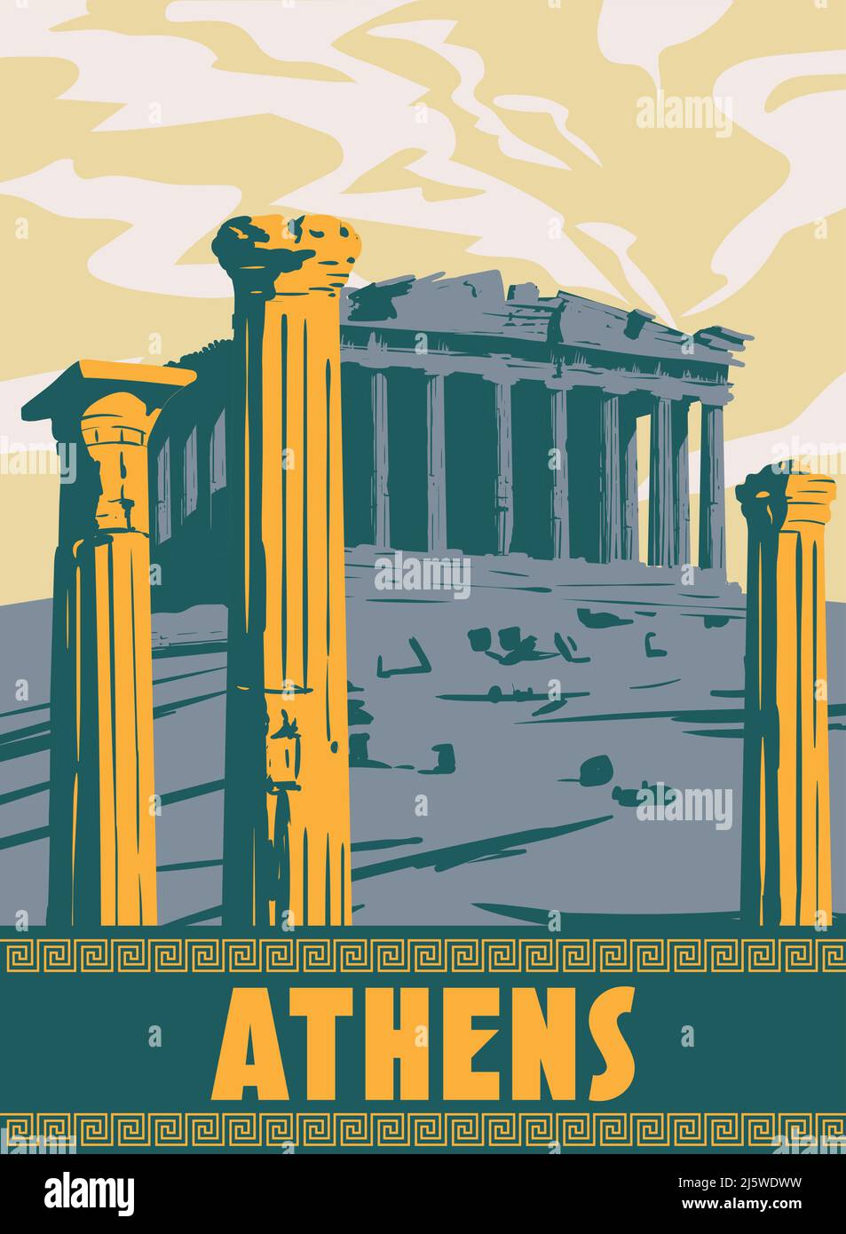 Travel to Greece Athens Poster Travel, columns ruins temple antique ...