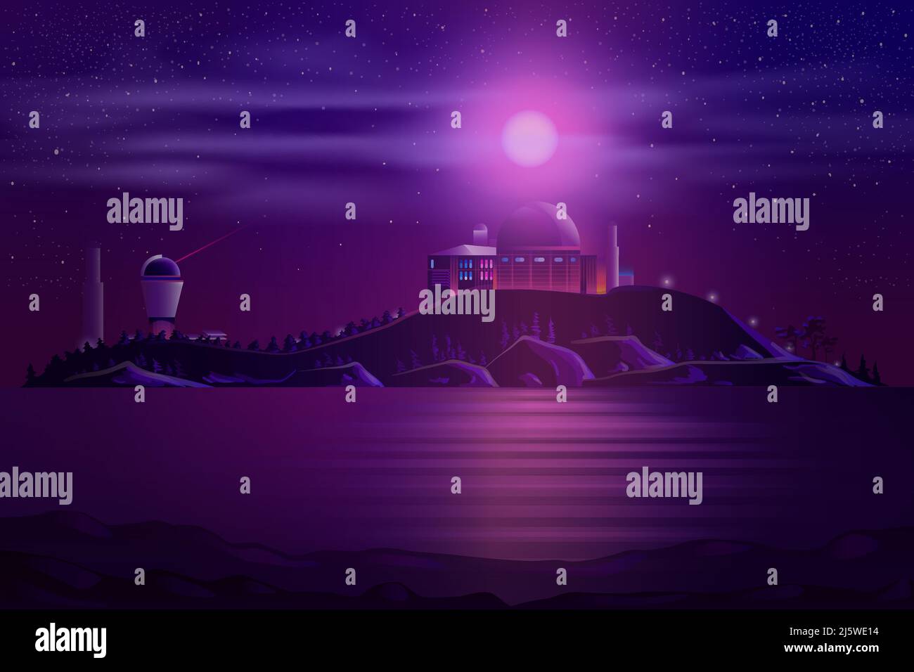 Astronomical ground-based observatory with optical telescope and laser ...