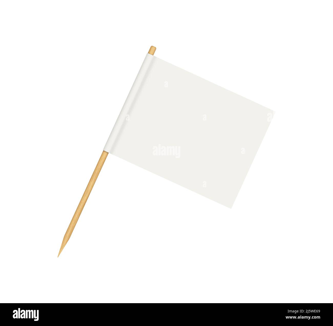 Toothpick Flag Blank Flag On Wooden Stick Wood Toothpick With White Paper Banner For Food And