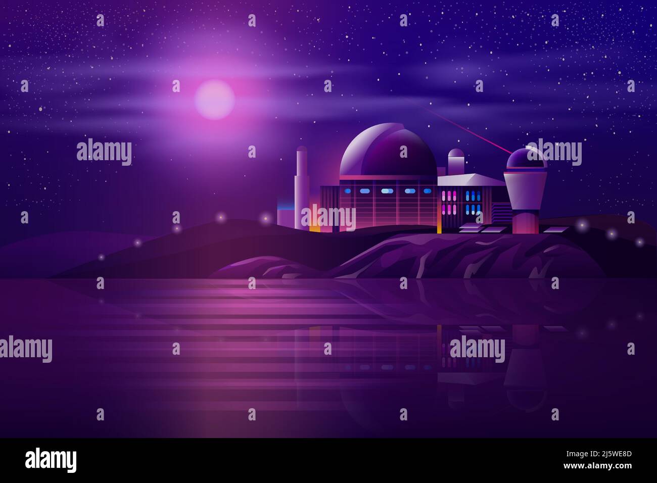 Astronomical ground-based observatory with optical telescope and laser ...