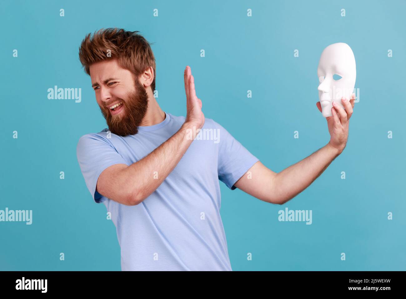 Caucasian man turning on multiple hi-res stock photography and images ...