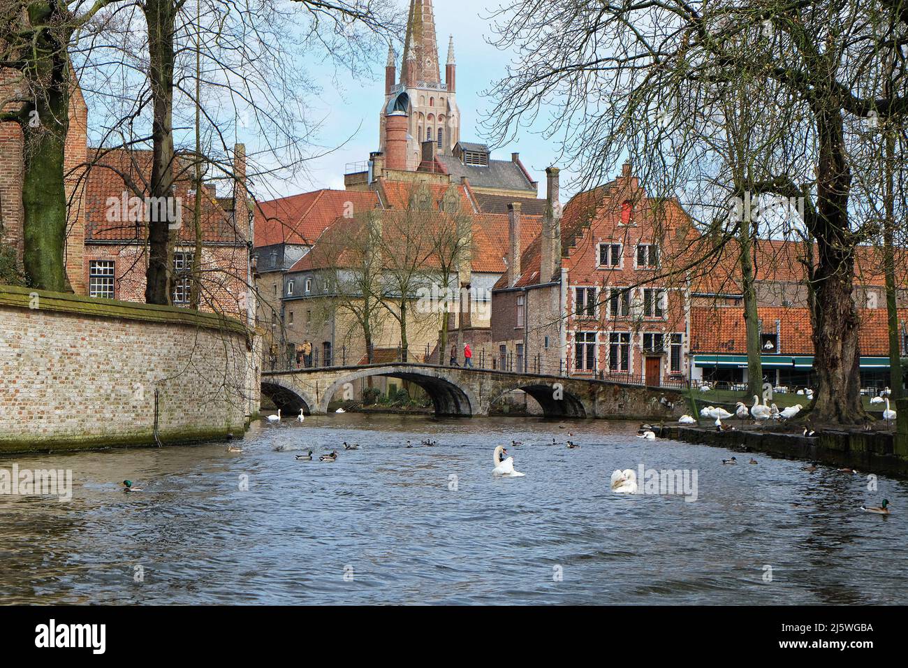 Exterior European architecture and building design along Canal boat ...