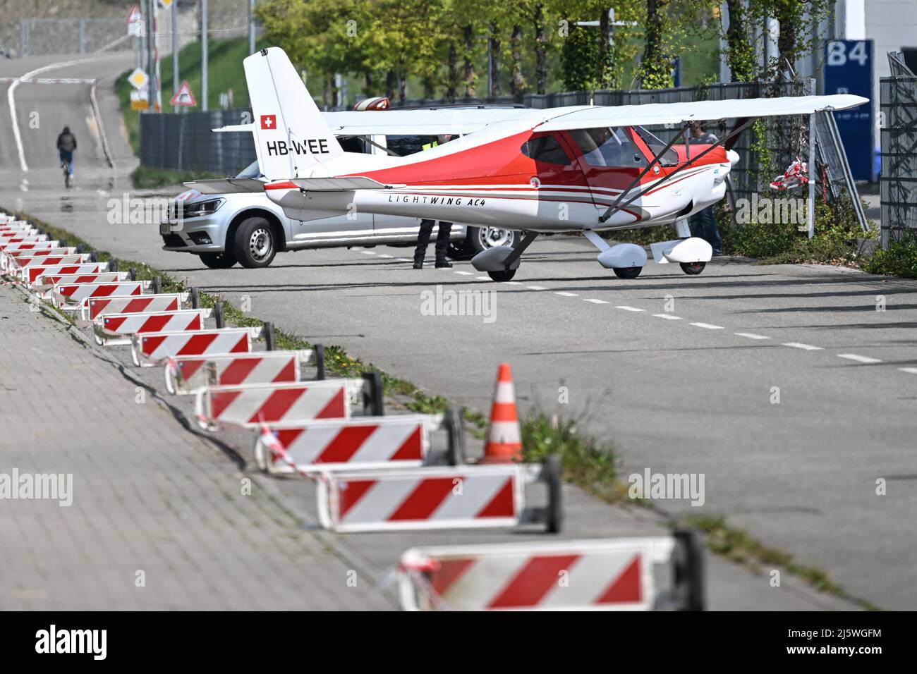 Friedrichshafen, Germany. 25th Apr, 2022. A Lightwing AC4 two-seater ...