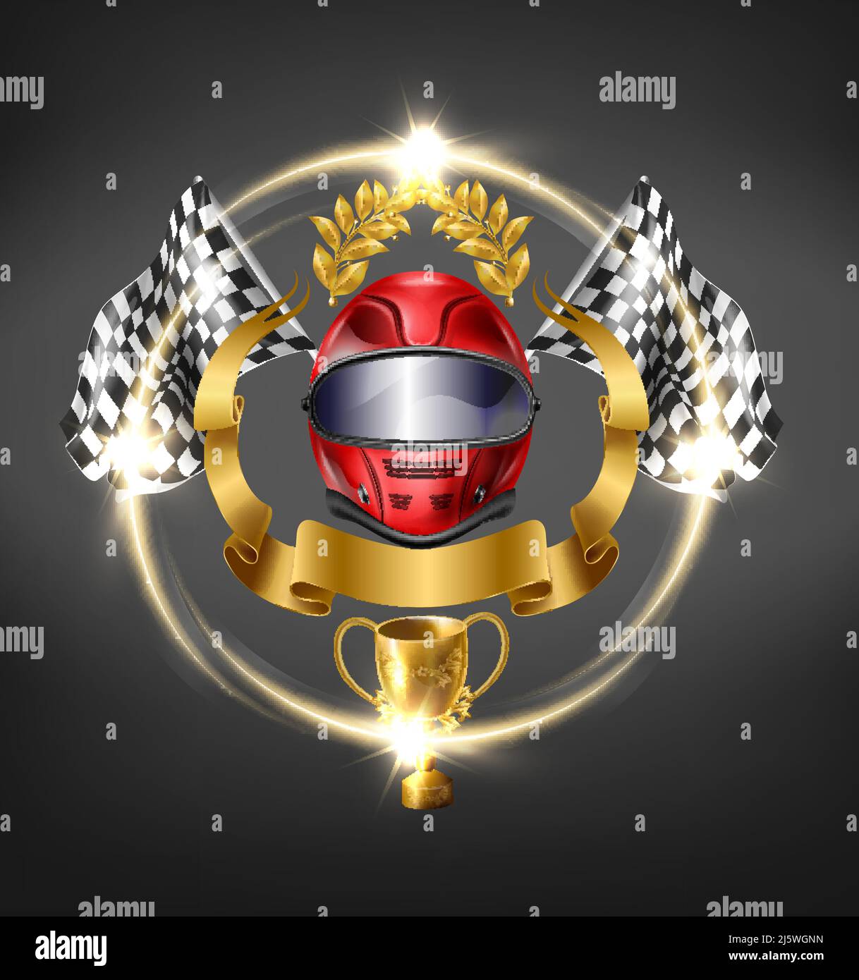 Golden bike trophy Stock Vector Images - Alamy