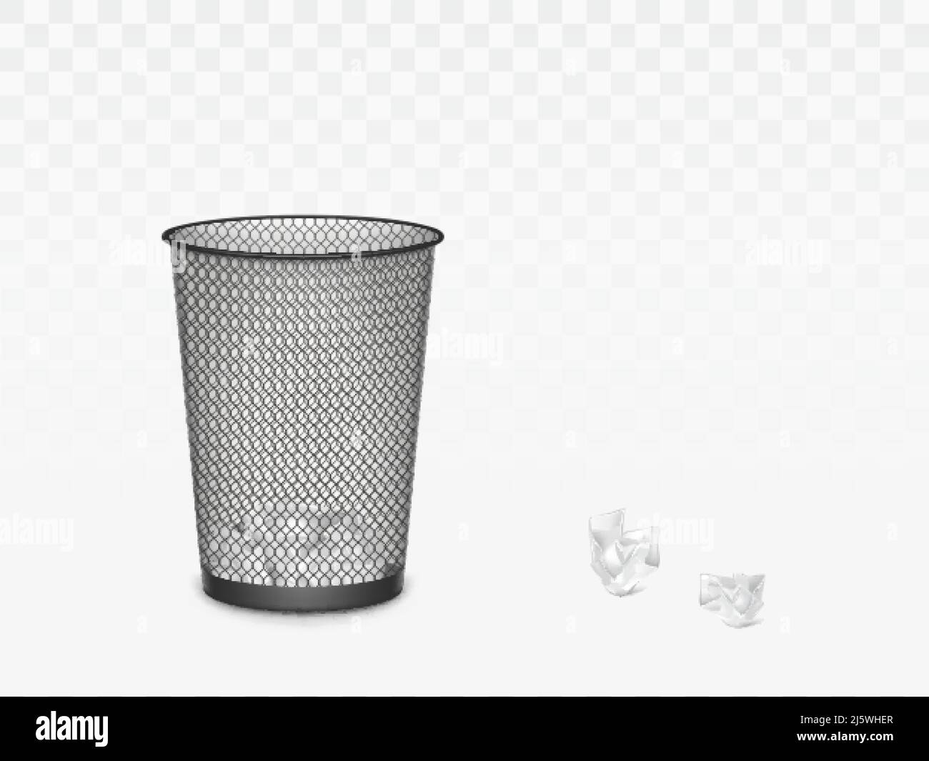 Trash can with crumpled paper inside and around. Office, home litter ... Trash can with crumpled paper inside and around. Office, home litter ...