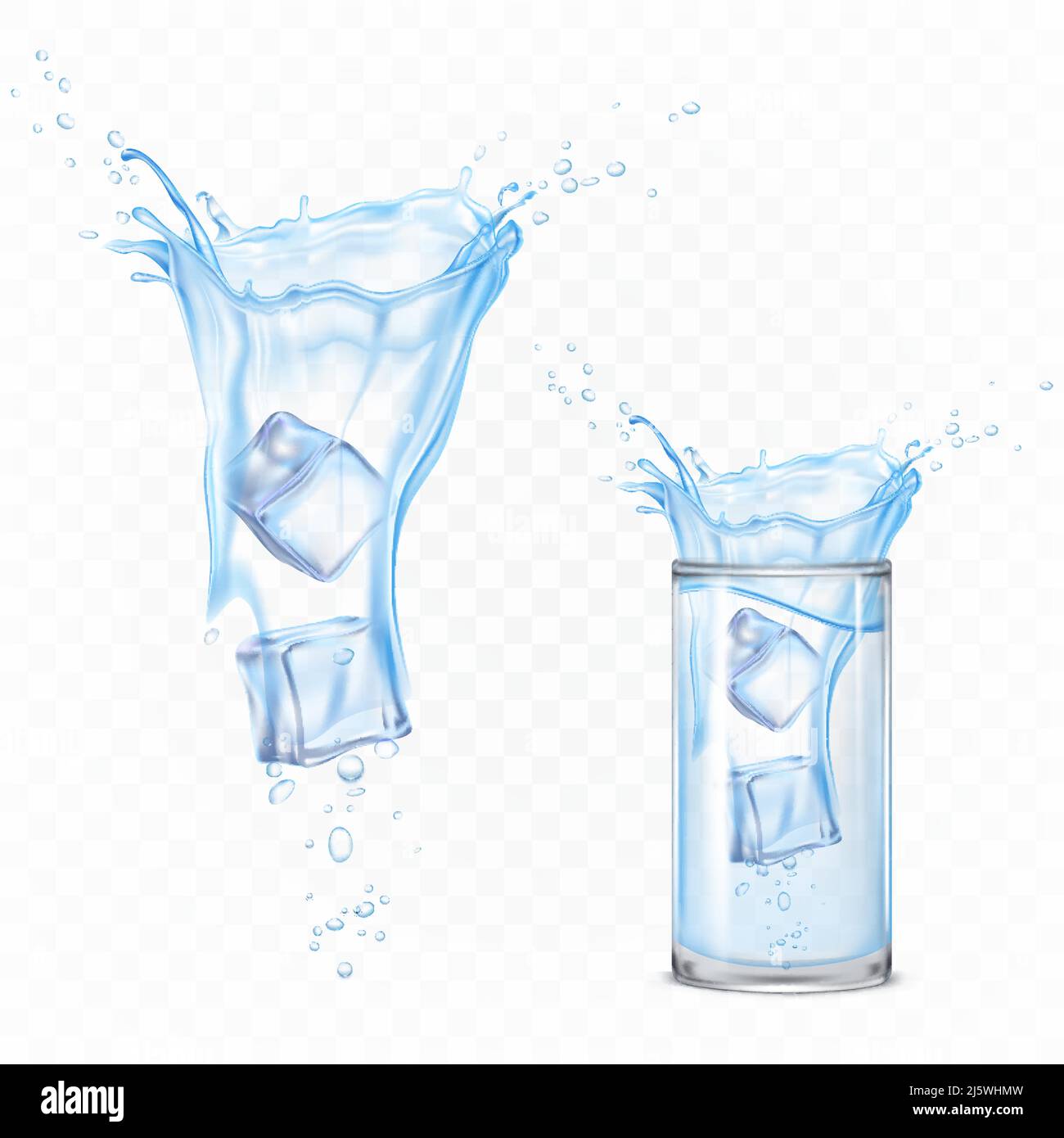 Pouring ice cubes Stock Vector Images - Alamy