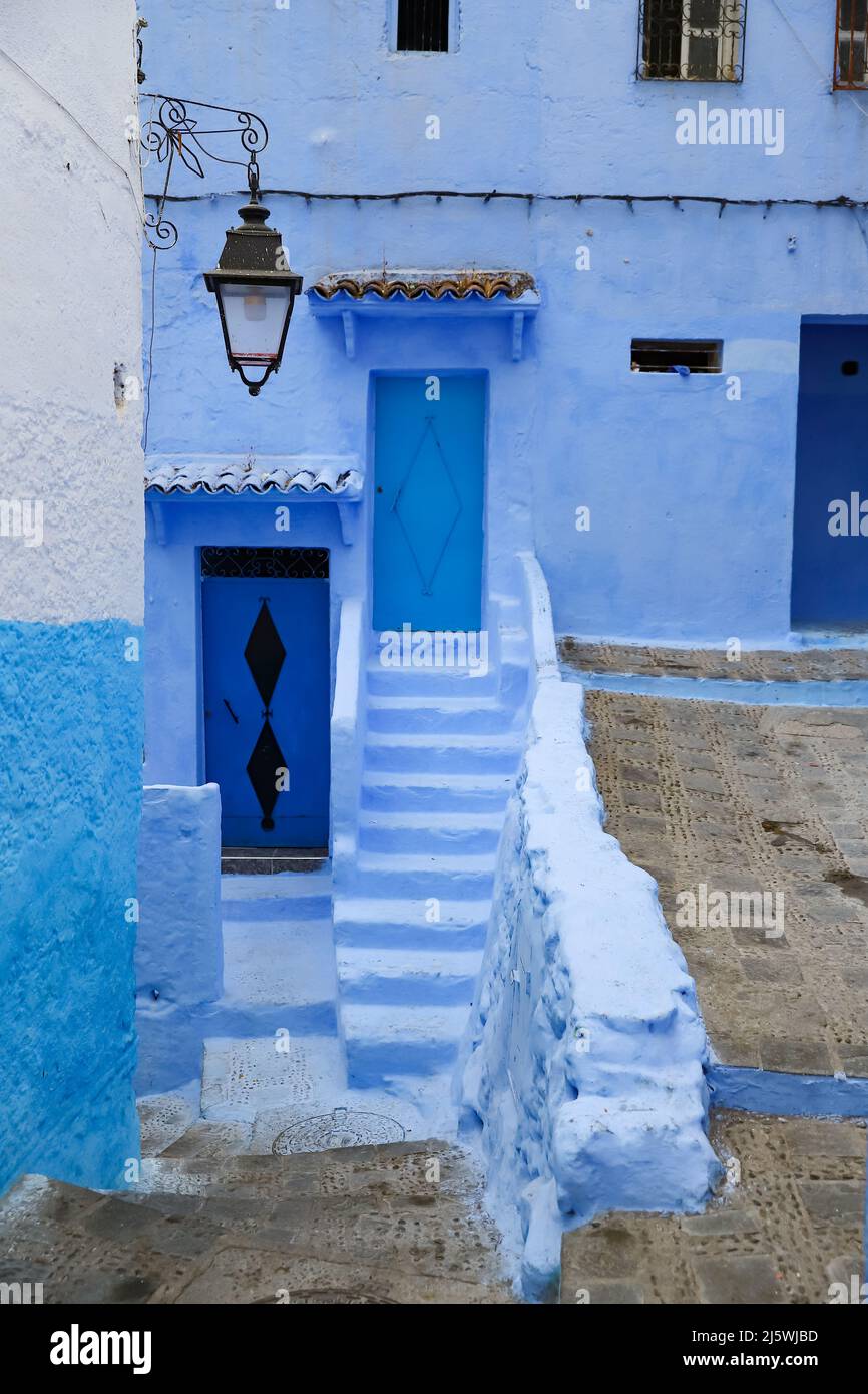 A Street in Blue Chefchaouen City, Morocco Stock Photo - Alamy