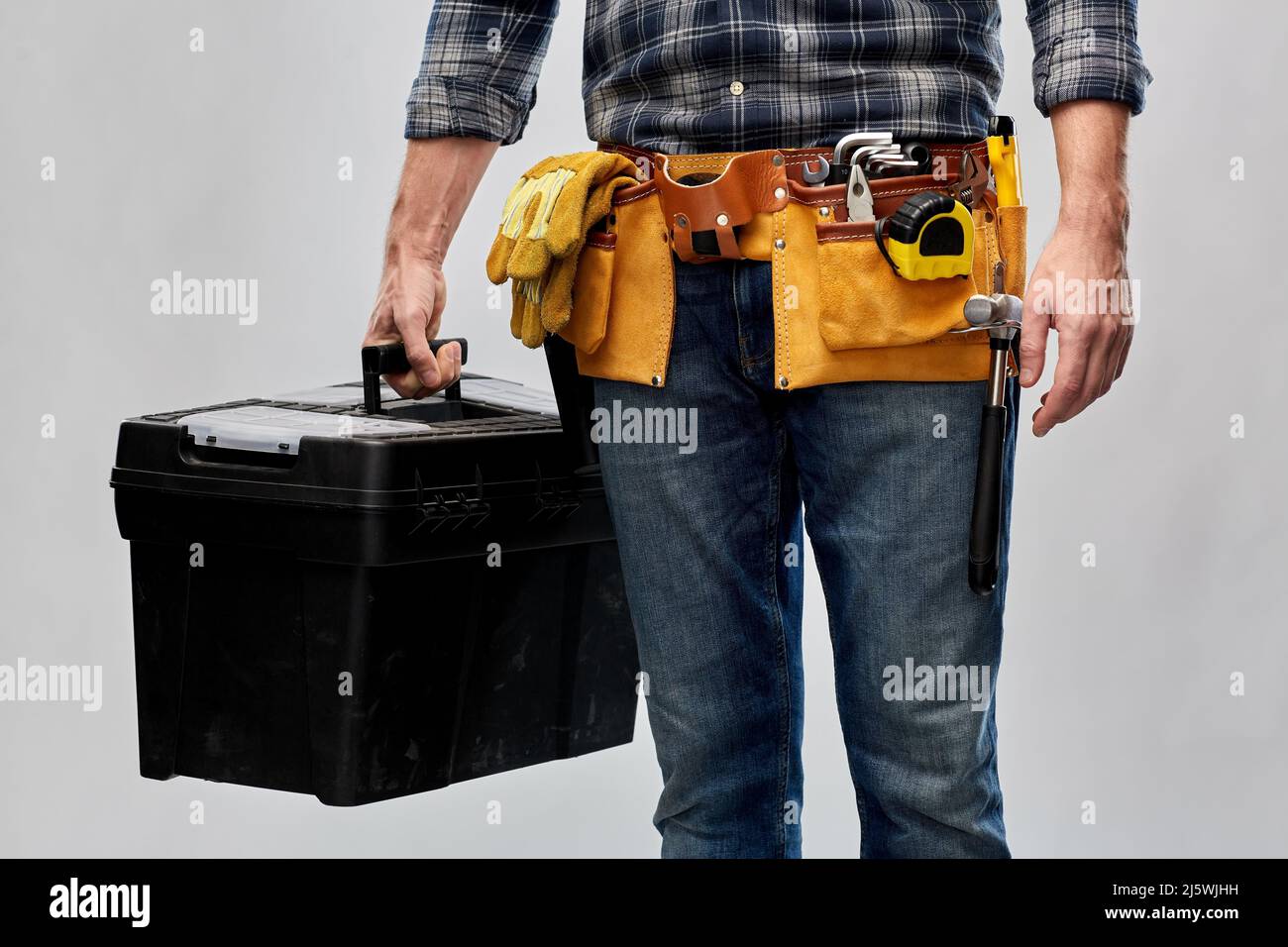 Young handyman tools box hi-res stock photography and images - Alamy