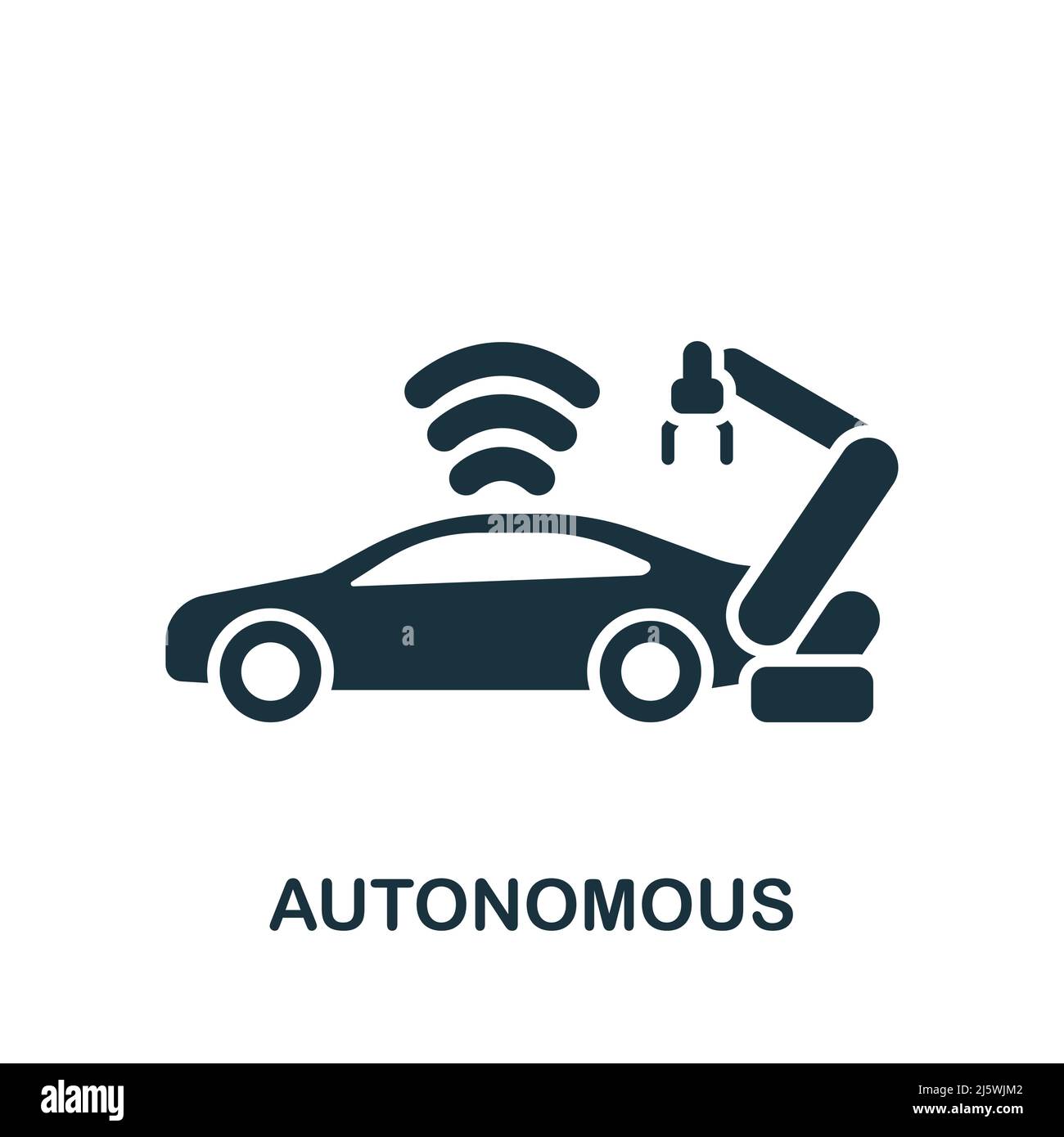 Autonomous icon. Monochrome simple Artificial Intelligence icon for ...