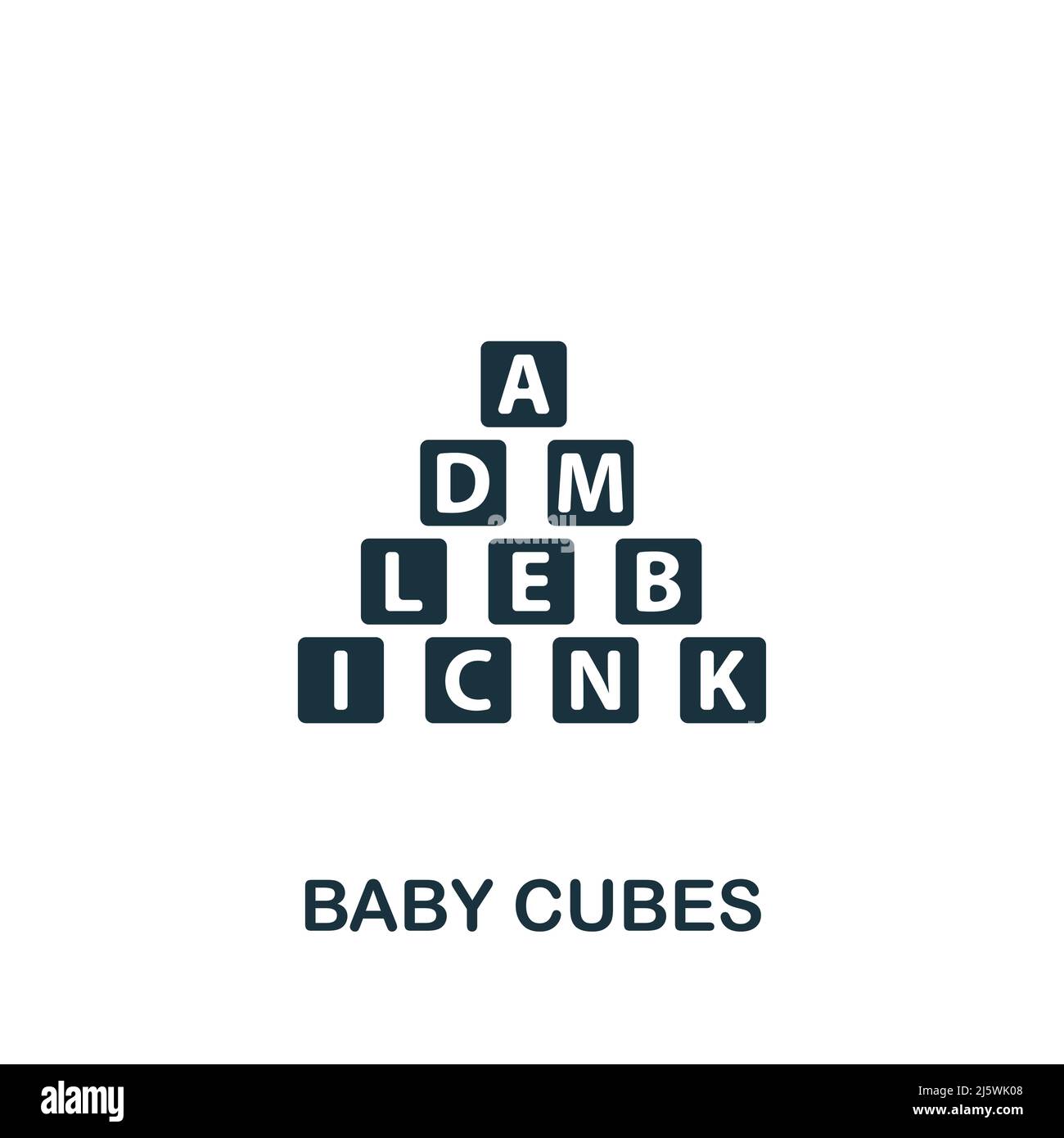 Baby Cubes icon. Monochrome simple Baby icon for templates, web design ...