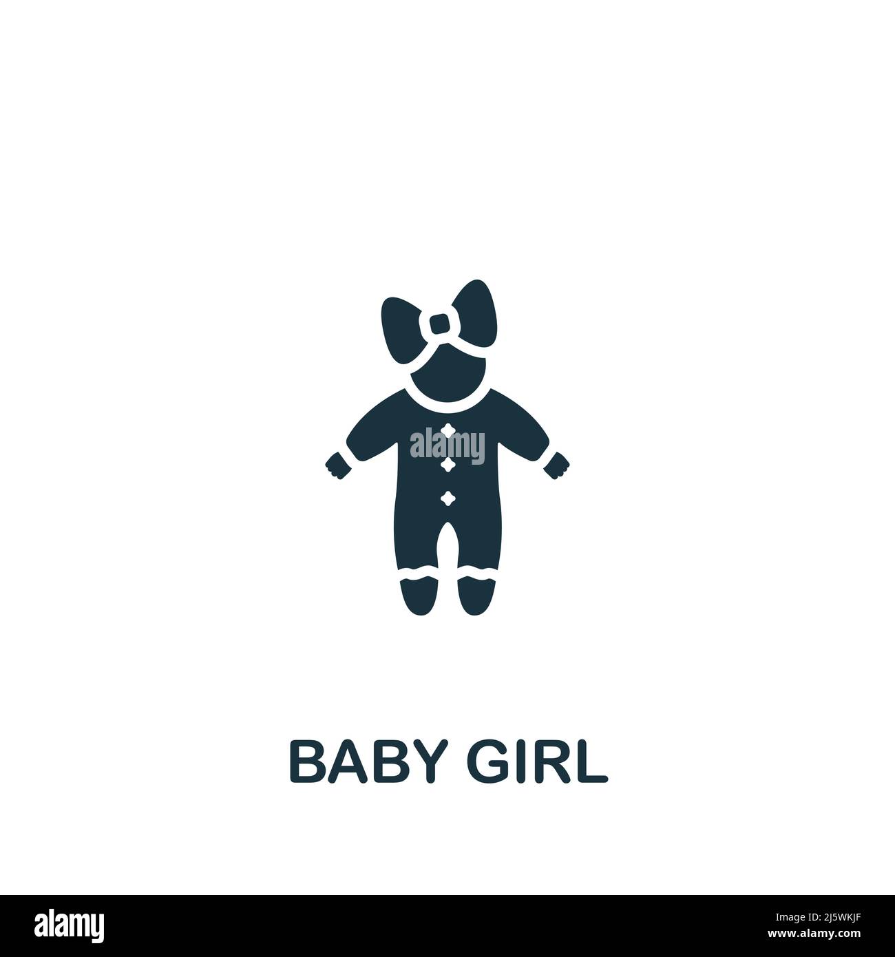 Baby Girl icon. Monochrome simple Baby icon for templates, web design ...