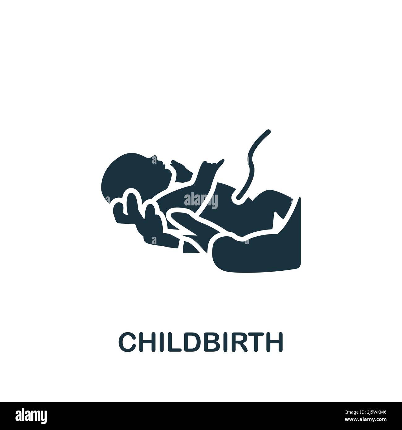 Childbirth icon. Monochrome simple Baby icon for templates, web design ...