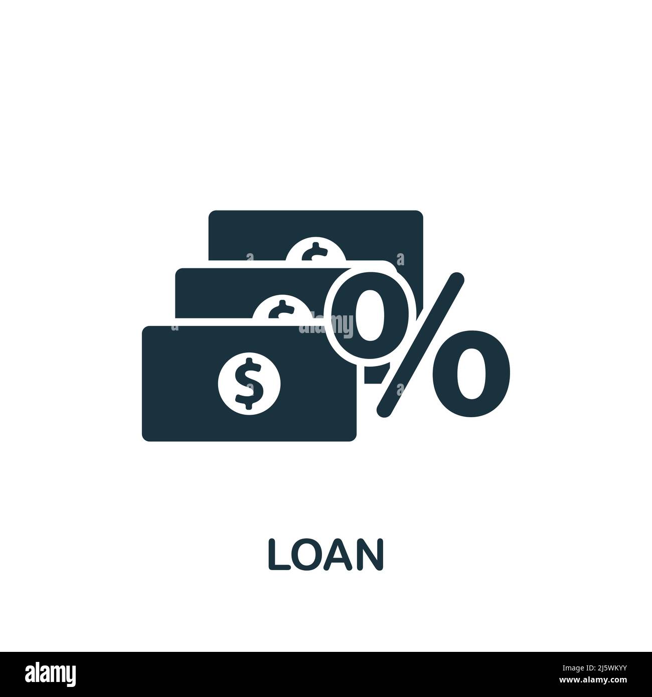 Loan icon. Monochrome simple Banking icon for templates, web design and ...