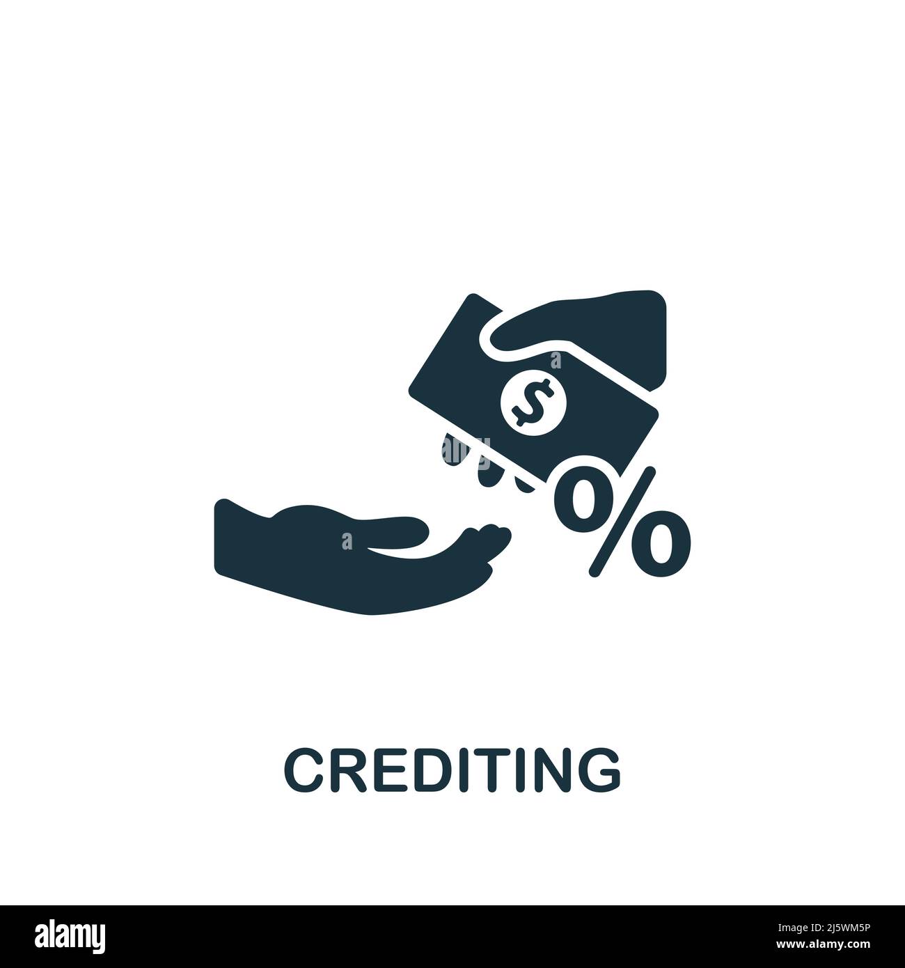 Crediting icon. Monochrome simple Banking icon for templates, web ...