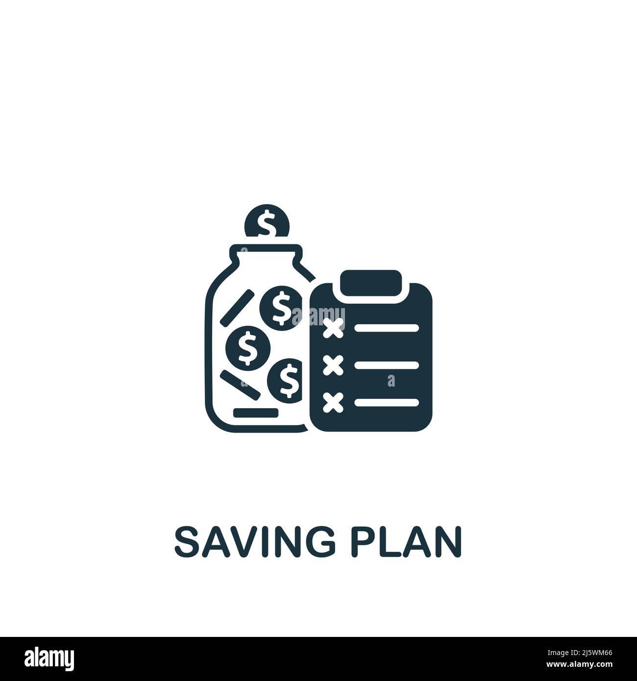 Saving Plan icon. Monochrome simple Banking icon for templates, web ...