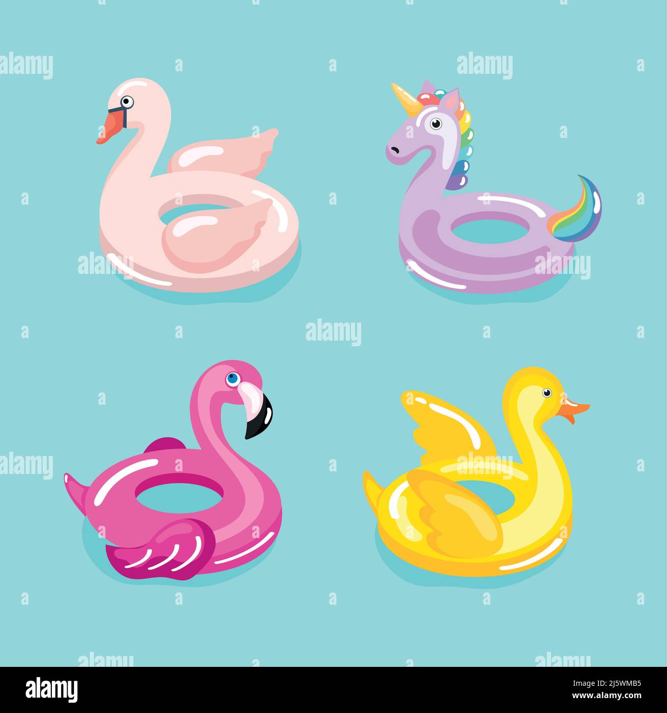 four pool floats icons Stock Vector Image & Art - Alamy