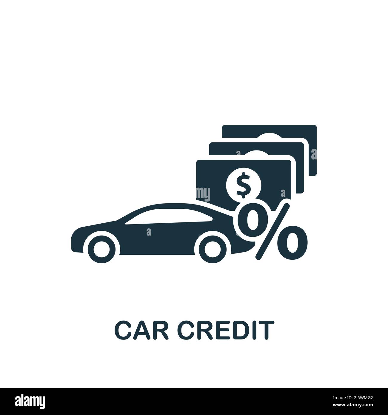 Car Credit icon. Monochrome simple Banking icon for templates, web ...