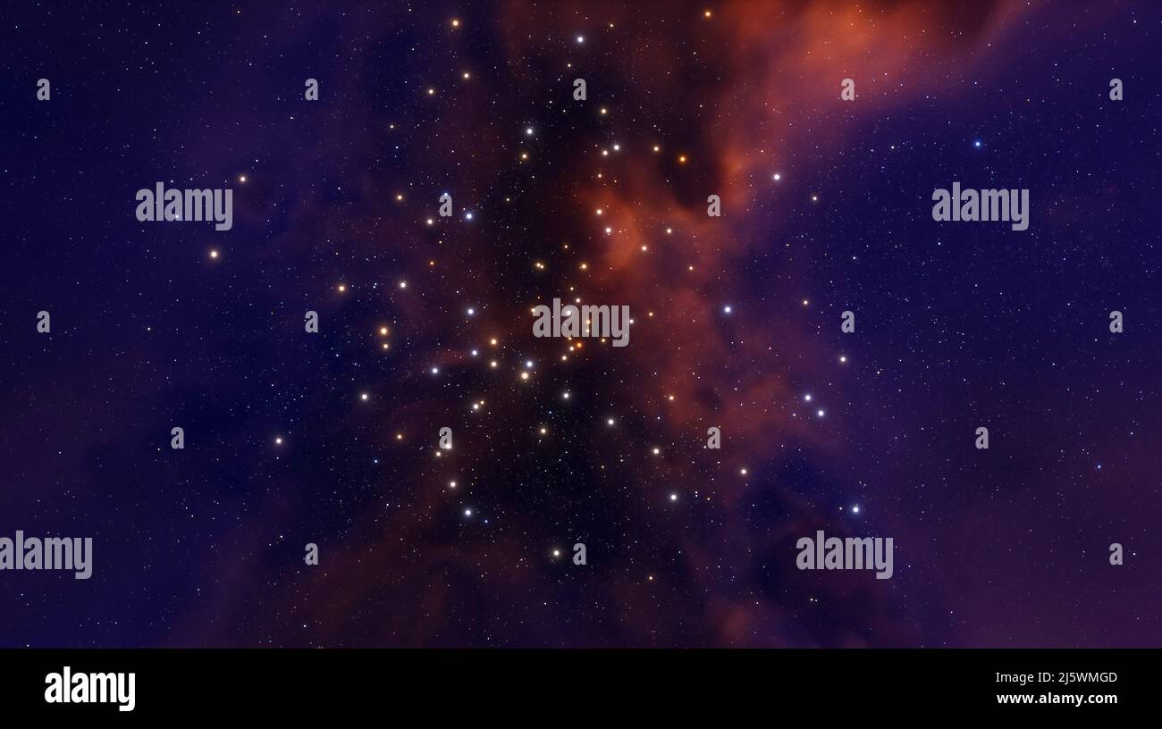 Billions stars in night sky, cluster of stars and galaxies, cosmic ...