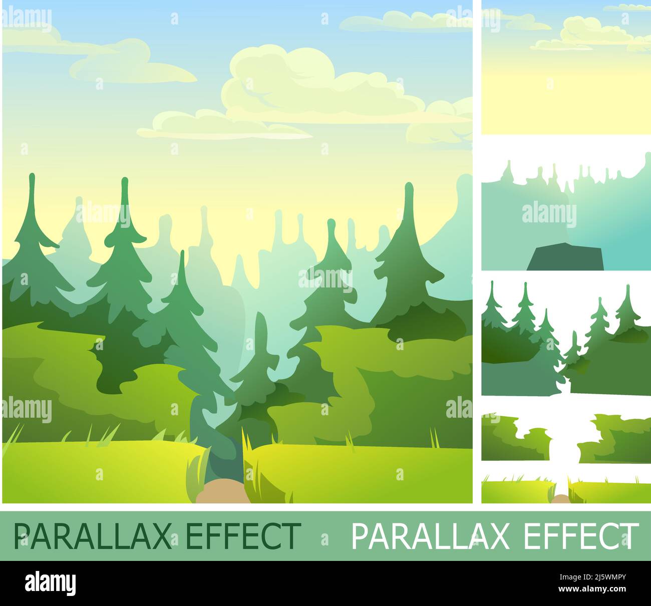 Forest country road pine Stock Vector Images - Alamy