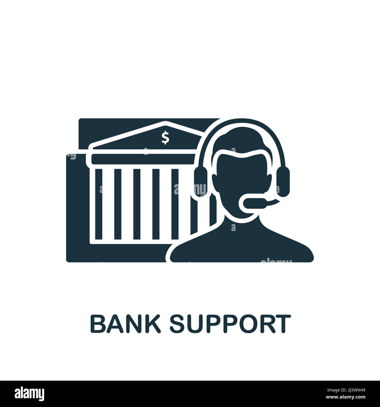 Bank Support icon. Monochrome simple Banking icon for templates, web ...