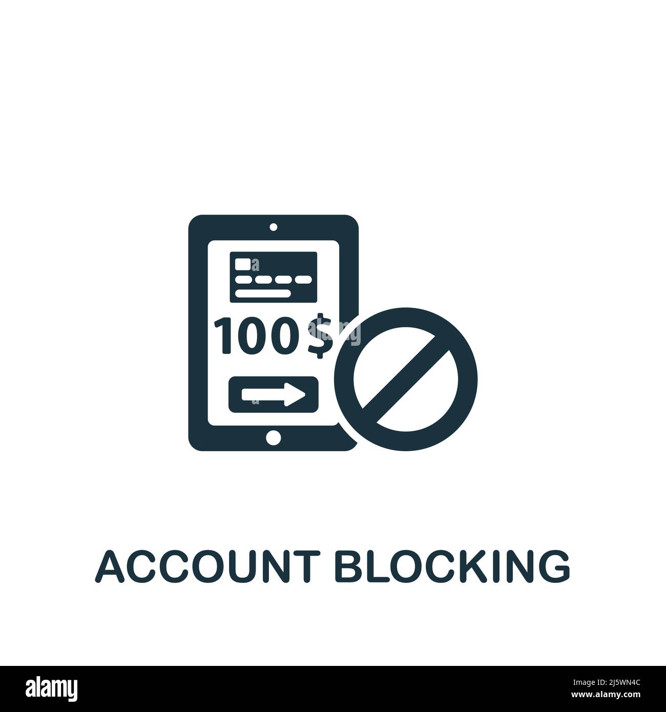 Account Blocking icon. Monochrome simple Banking icon for templates ...