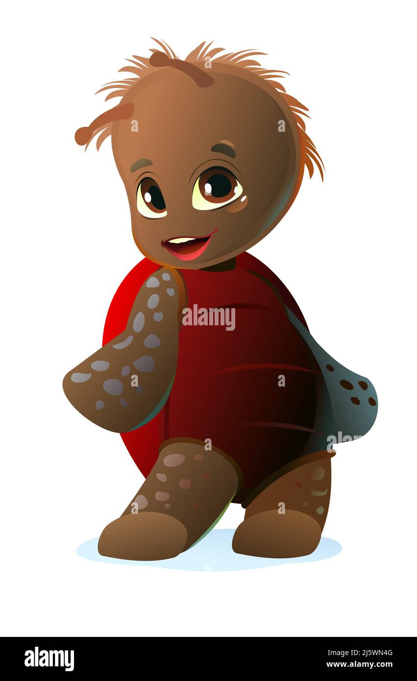 Red beetle fun does not know. Cute cartoon character. Funny insect ...