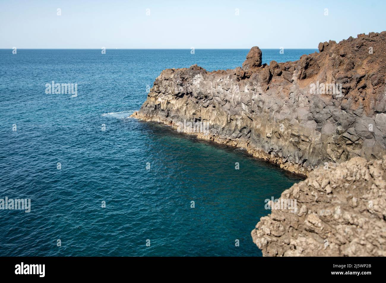 Beautiful beach of black and dark stones and pebbles at Lanzarote ...