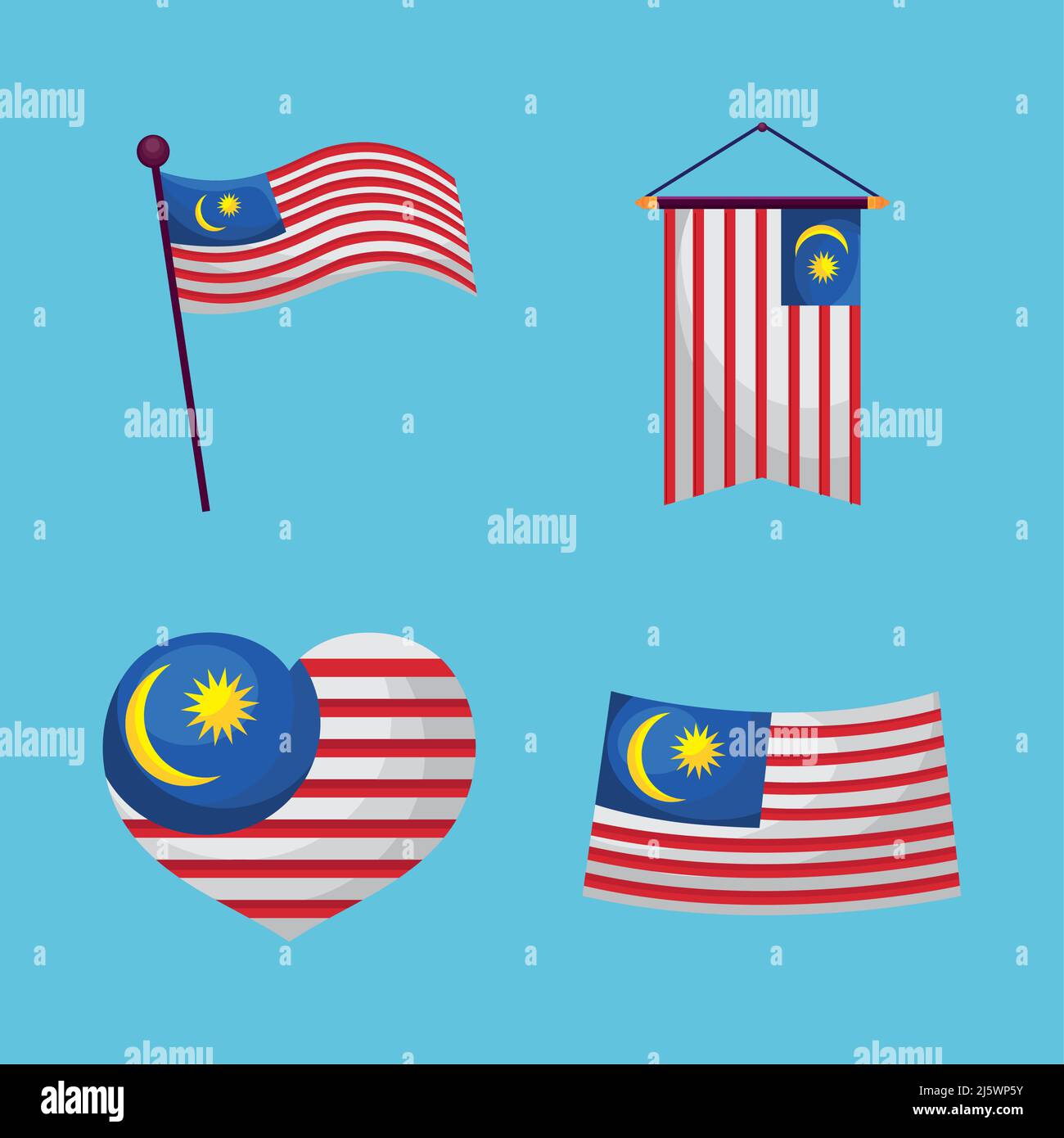 four hari merdeka icons Stock Vector Image & Art - Alamy