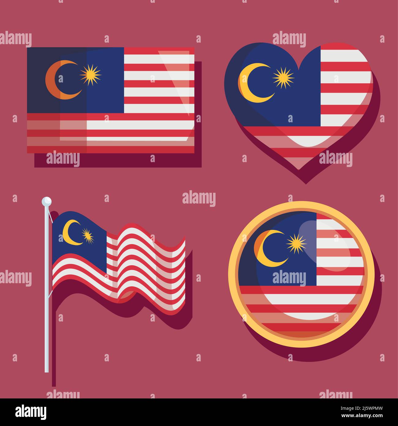 four hari merdeka icons Stock Vector Image & Art - Alamy