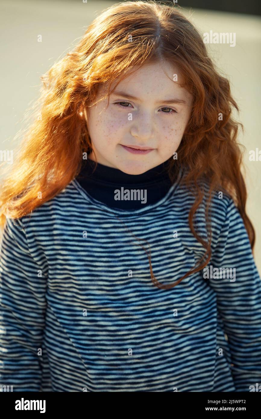 Female child alone redhead hi-res stock photography and images - Alamy