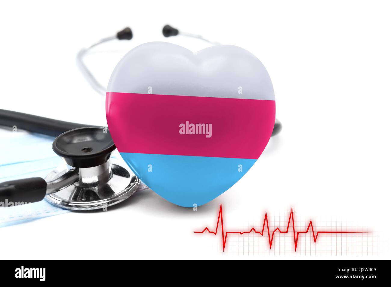 Flag of Sapiosexual pride in the form of a heart next to a stethoscope ...