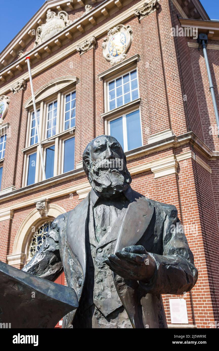 Statue of Anthony Winkler Prins in front of the museum in Veendam ...