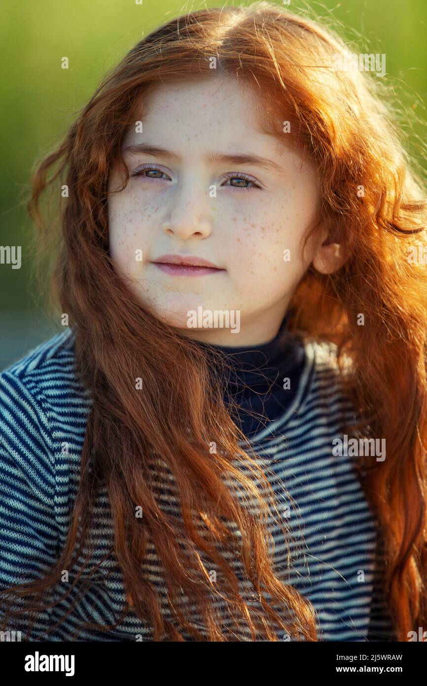 Female child alone redhead hi-res stock photography and images - Alamy
