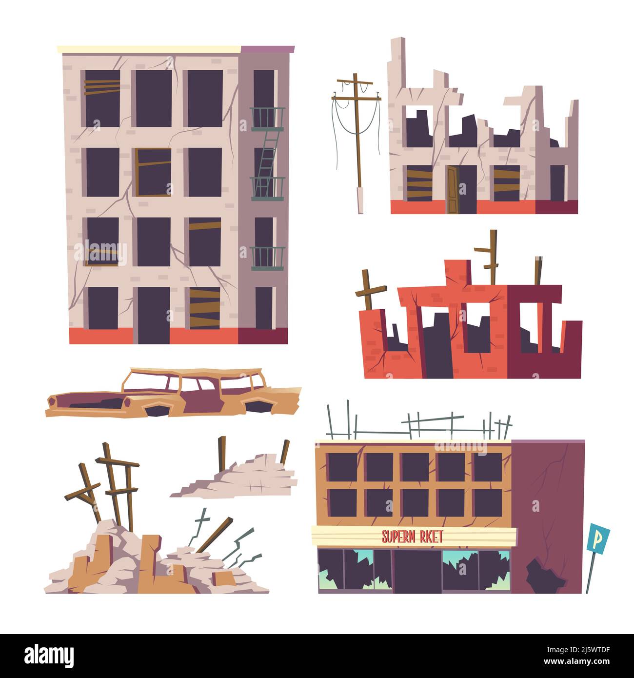 Abandoned buildings facade architecture Cut Out Stock Images & Pictures ...